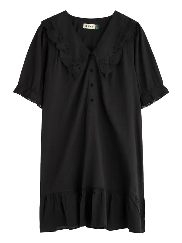 Rixo Nanette Broderie-anglaise Cotton Nightdress - Black