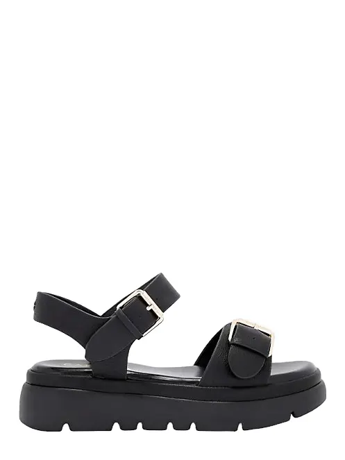 Carvela Buckled Faux-leather Sandals - Black