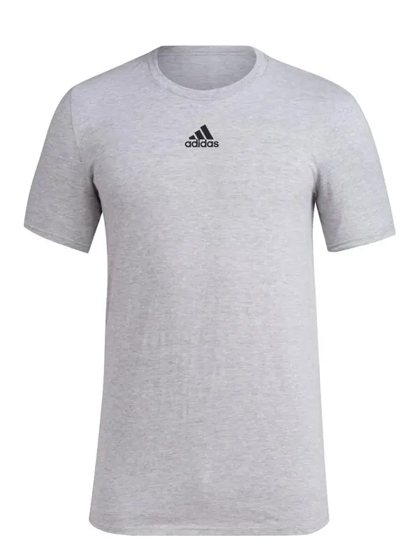 Adidas Short Sleeve Pregame Badge Of Sport Tee - Medium Grey Heather / Medium Grey Heather / Black