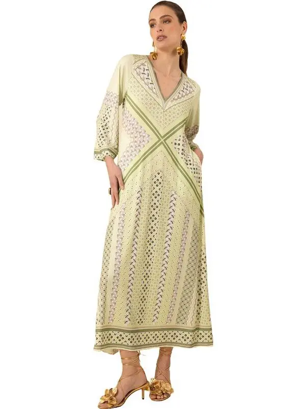 Hale Bob Henley Jersey Maxi Dress - Green