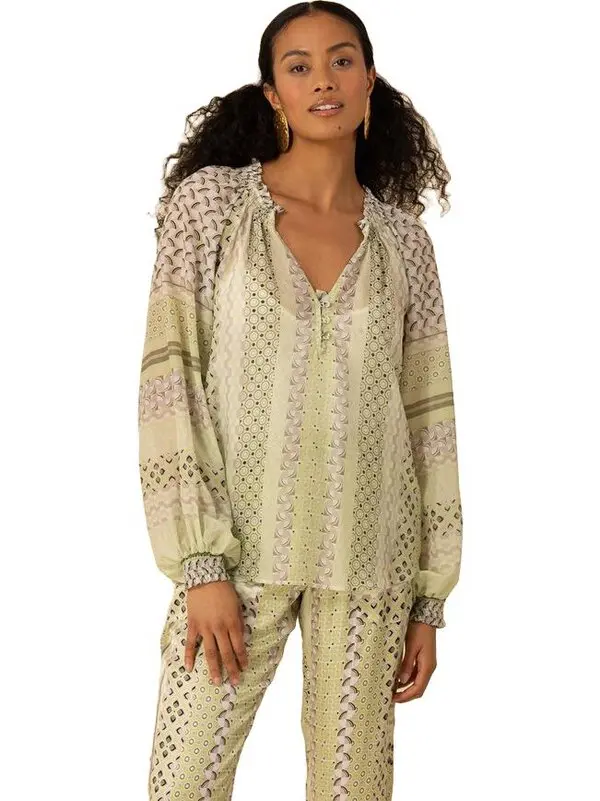 Hale Bob Megan Voile Top - Green