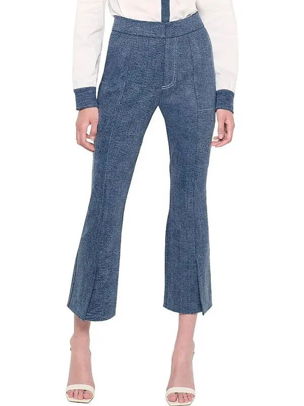 AS By DF Gianna Cropped Flare Pants - Med Wash Denim