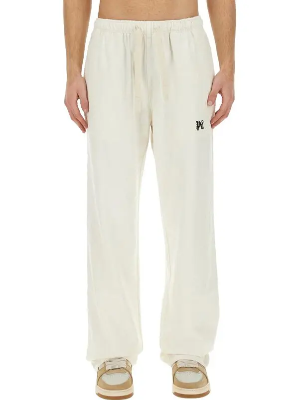 Palm Angels Logo Pants - White