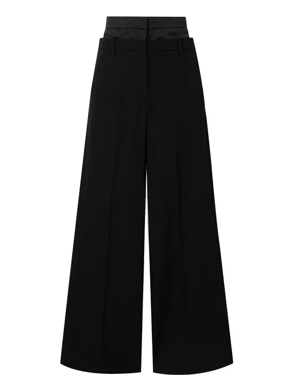 Erdem Grain De Poudre Wool Wide-leg Pants - Black
