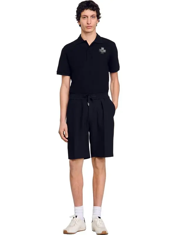 Sandro Jersey Bermuda Shorts - Black