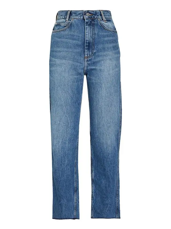 Sandro High-rise Straight-leg Jeans - Mid Denim