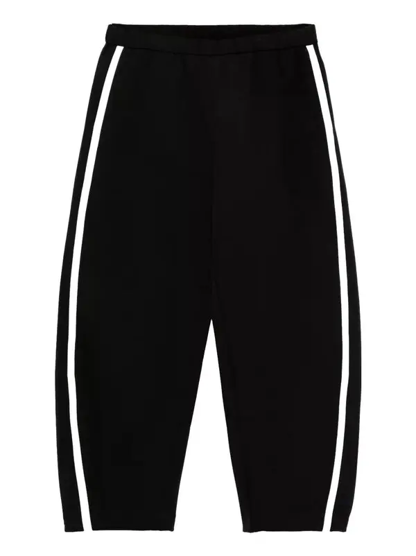 CROQUIS Side-stripe Knitted Trousers - Black