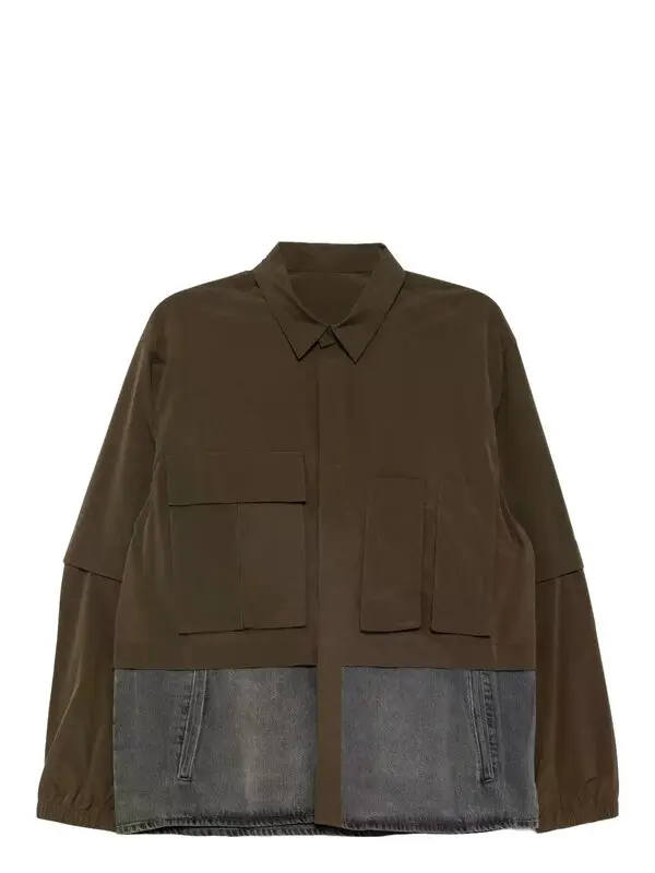 CROQUIS Panelled Long-sleeved Jacket - Green