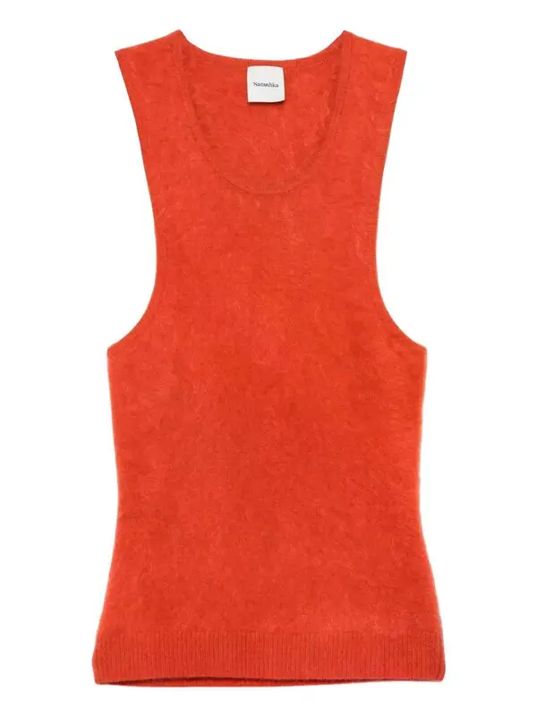 Nanushka Brushed-knit Tank Top - Orange