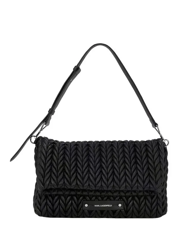 Karl Lagerfeld K/weave Shoulder Bag - Black