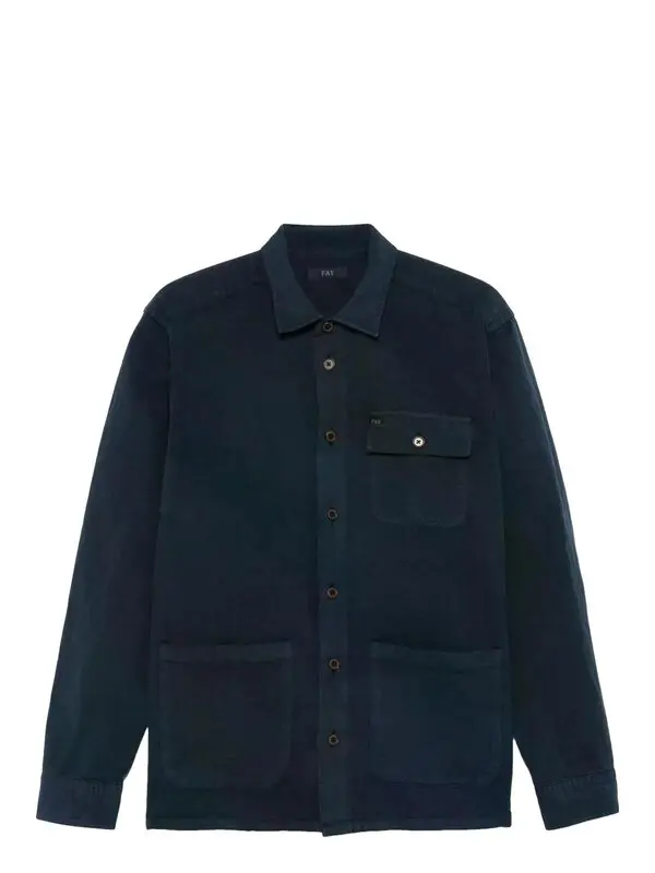 FAY Button-up Overshirt - Blue