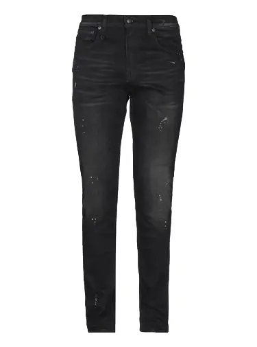 R13 Tapered Jeans With Stained Effect - Black