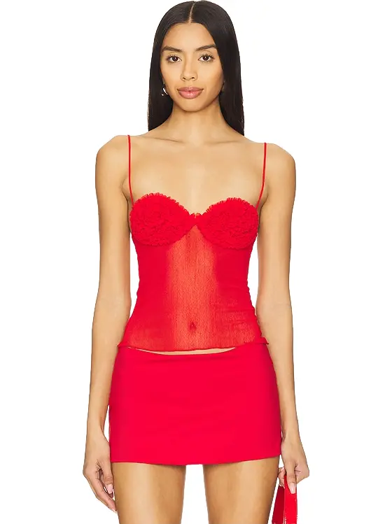LOVERS AND FRIENDS Steph Sheer Top - Red