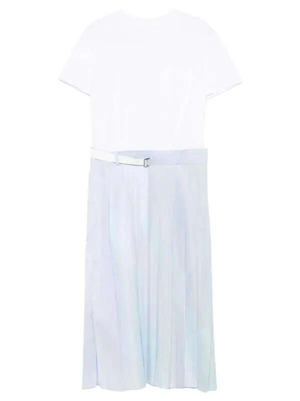 Sacai Pleated Midi Dress - White