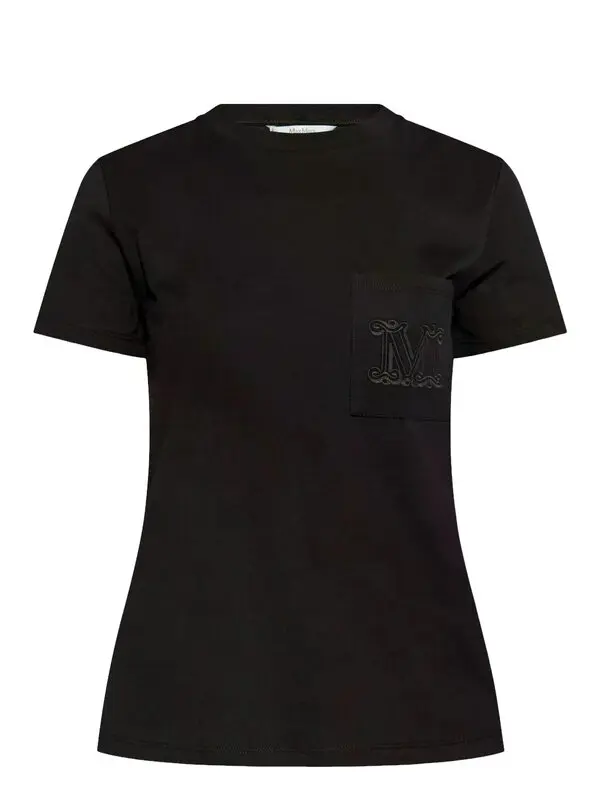 Max Mara Logo-embroidered T-shirt - Black