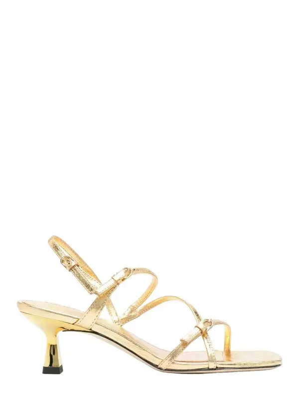 Sandro 60mm Leather Sandals - Gold