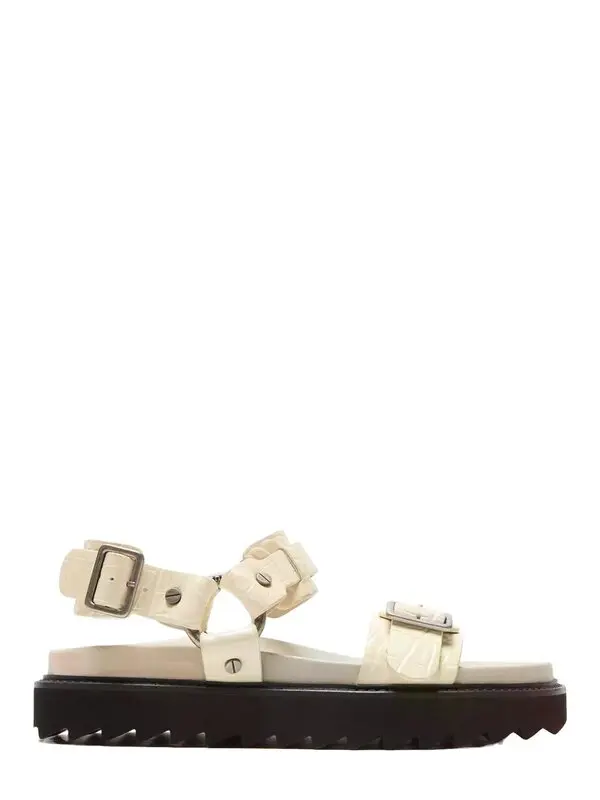 Acne Studios Leather Platform Sandals - Neutrals