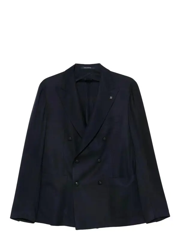 Tagliatore Double-breasted Peaked-lapel Suit Jacket - Blue