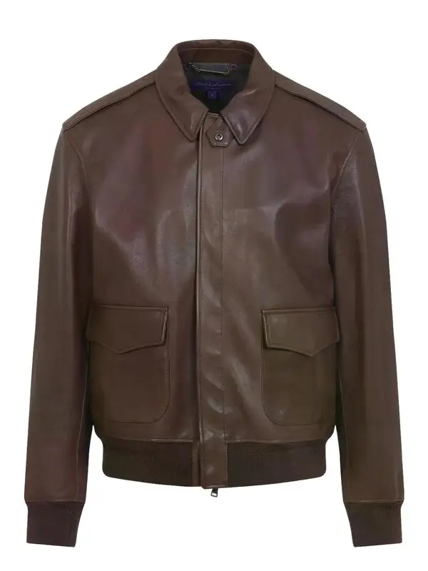 Ralph Lauren Zip-up Leather Jacket - Brown