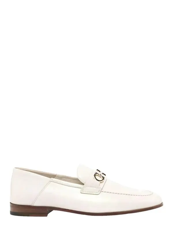 FERRAGAMO Leather Loafers - White