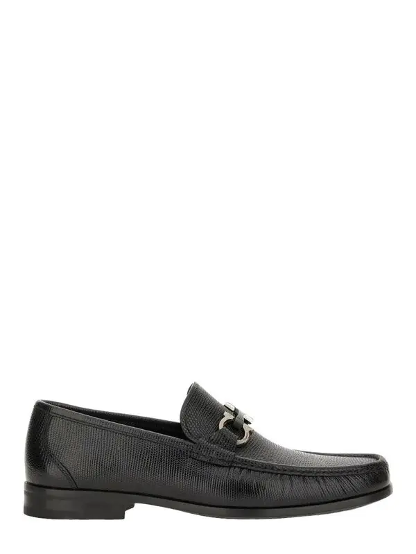 FERRAGAMO Leather Loafers - Black