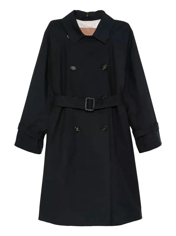Max Mara Gabardine-weave Trench Coat - Blue