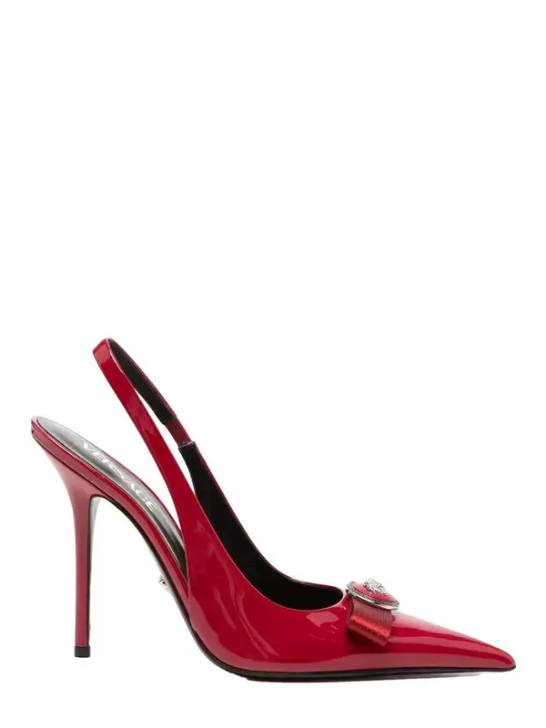 Versace 110mm Ribbon Pumps - Red