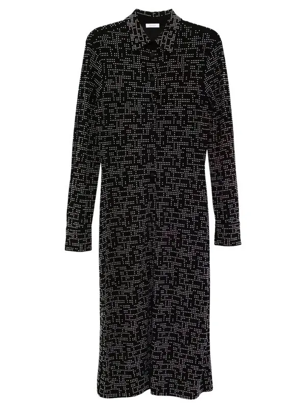 FERRAGAMO Studded Shirt Dress - Black