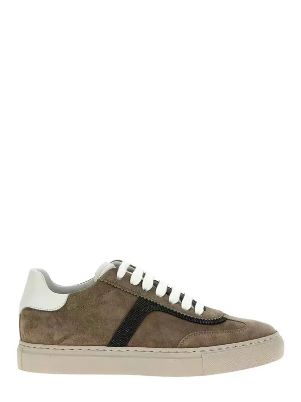 Brunello Cucinelli Monili-embellished Sneakers - Brown