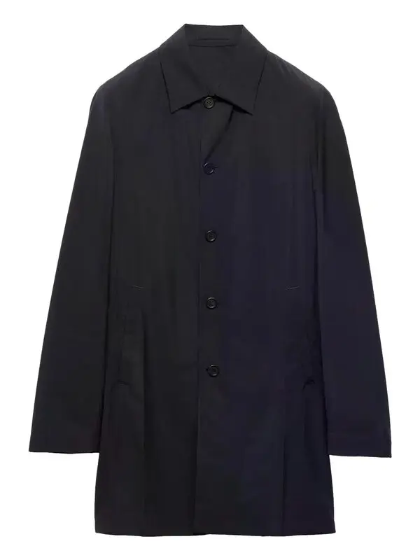 Prada Single-breasted Wool Coat - Black