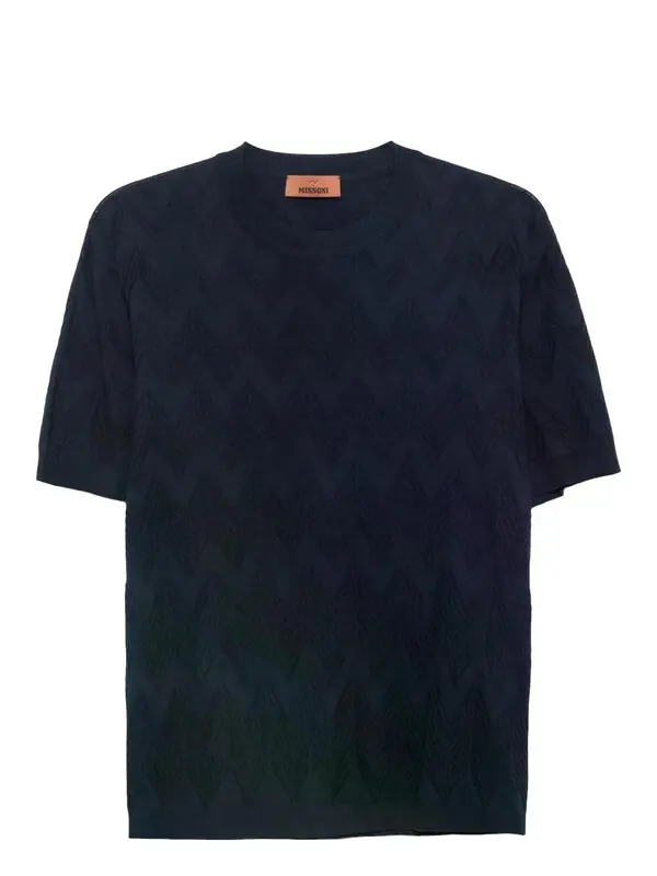 Missoni Zigzag-knit T-shirt - Blue