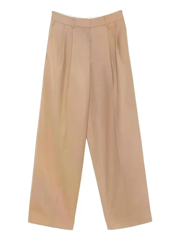 Michael Kors Pleated Wide-leg Trousers - Neutrals