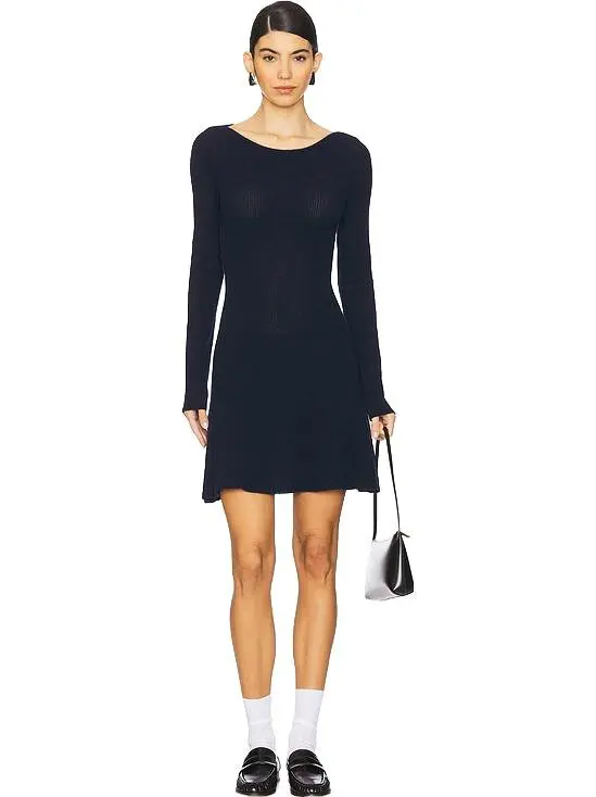 PEACHY DEN Claudine Knit Dress - Navy