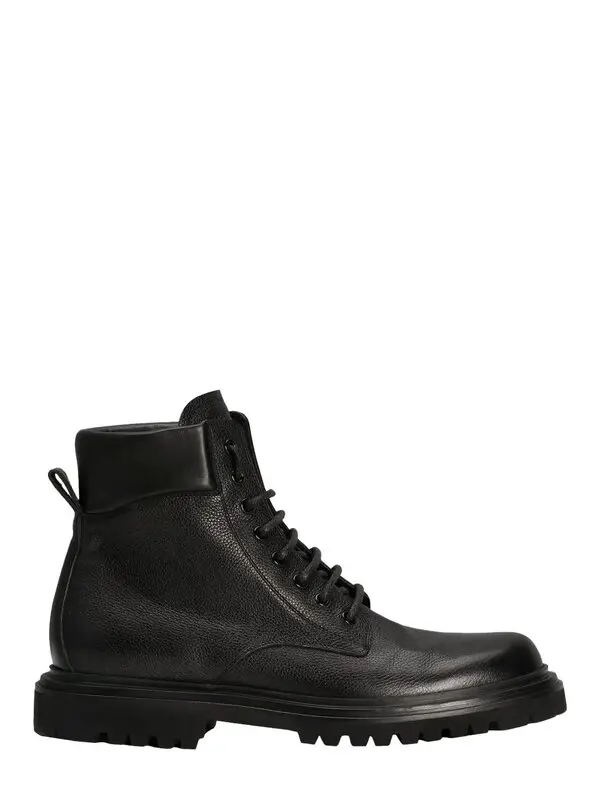 Dolce & Gabbana Leather Lace-up Boots - Black