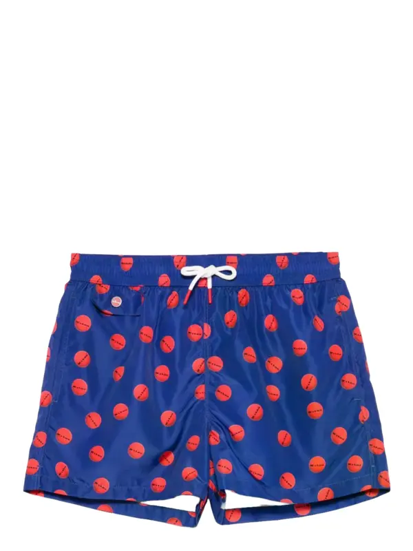 Kiton Logo-print Swim Shorts - Blue