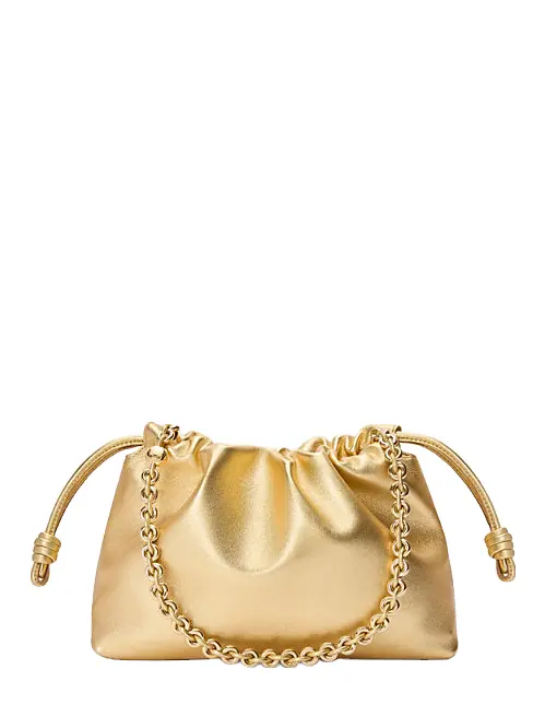 Loewe Flamenco Metallic Medium Leather Shoulder Bag - Gold