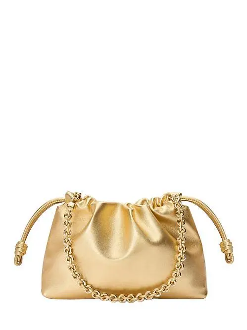 Loewe Flamenco Metallic Medium Leather Shoulder Bag - Gold