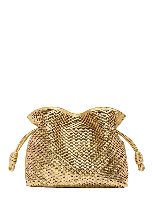 Loewe Flamenco Leather Clutch Bag - Gold