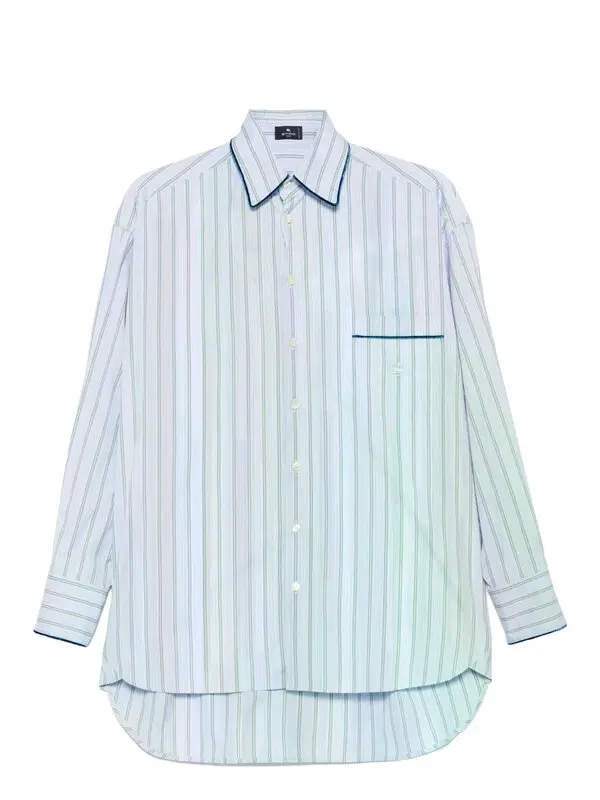 Etro Striped Poplin Shirt - Blue