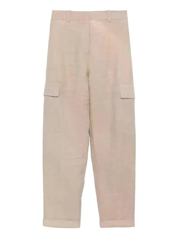 Eleventy Linen Cargo Trousers - Neutrals