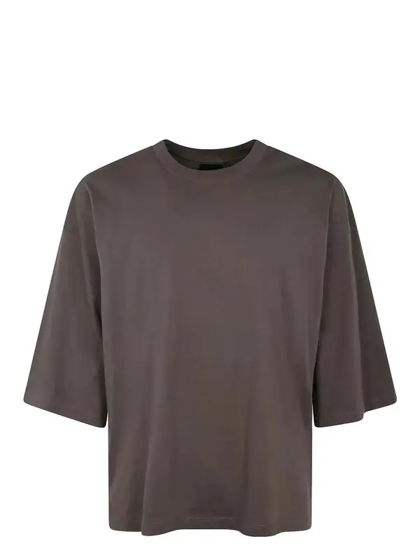 THOM KROM Crew-neck Cotton T-shirt - Brown