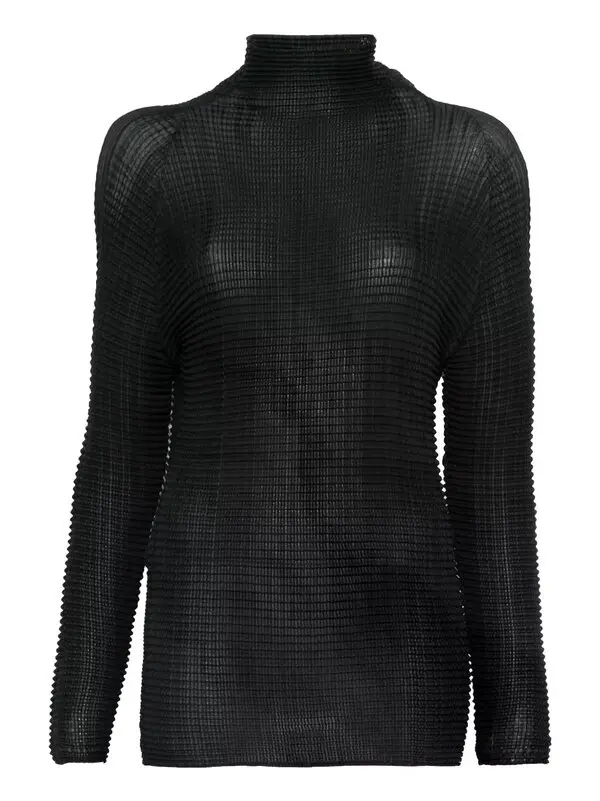 Issey Miyake Pleated Top - Black
