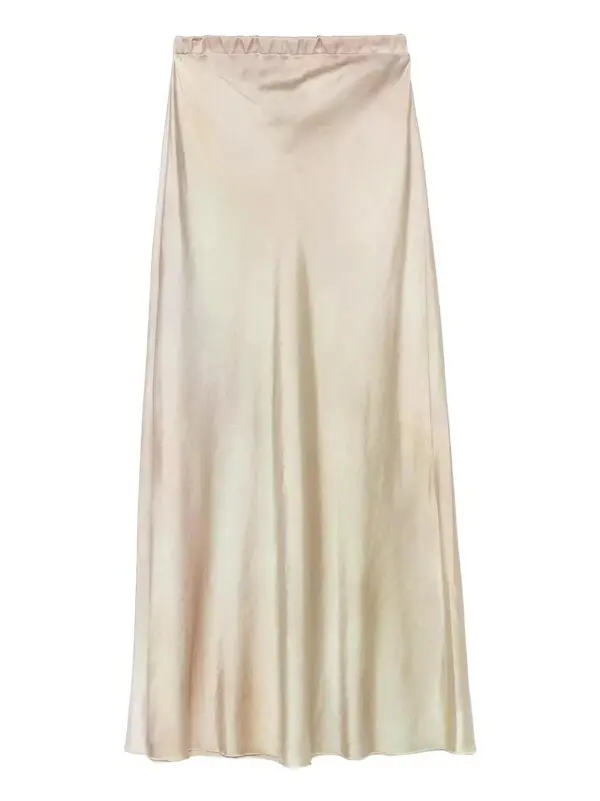Avant Toi Satin Midi Skirt - Neutrals