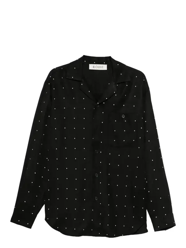 RÓHE Polka-dot Shirt - Black