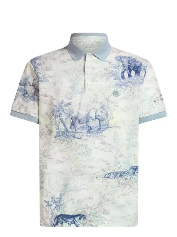Etro Safari-print Polo Shirt - White