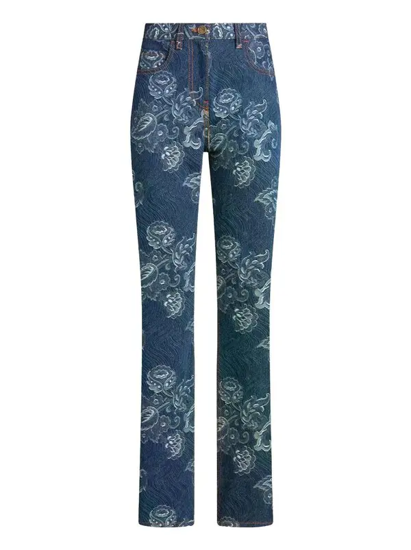 Etro Jacquard Jeans - Blue