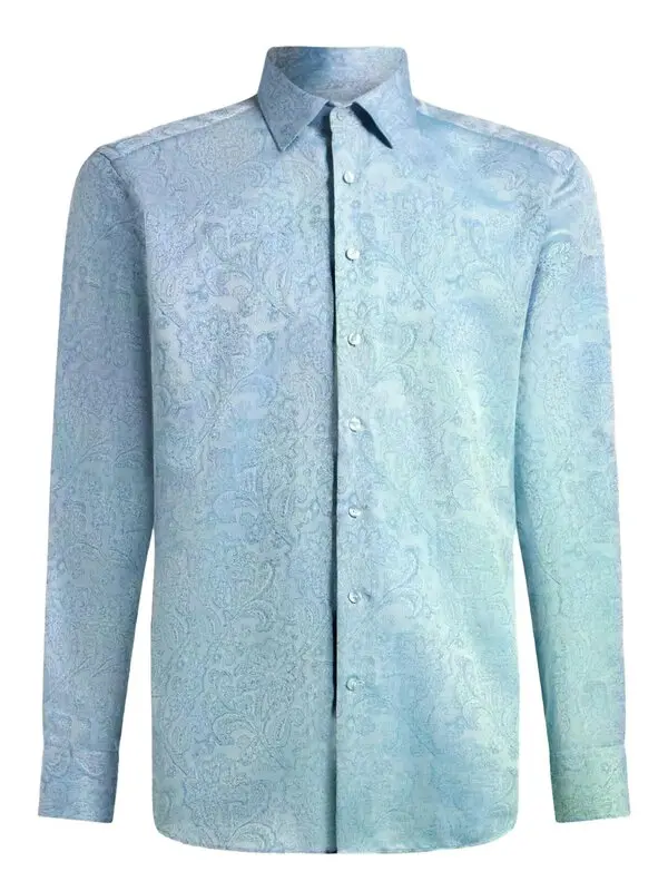Etro Floral-jacquard Shirt - Blue