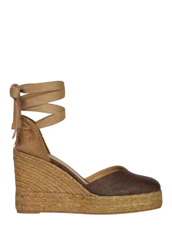 Etro Paisley Print Wedge Espadrilles - Purple