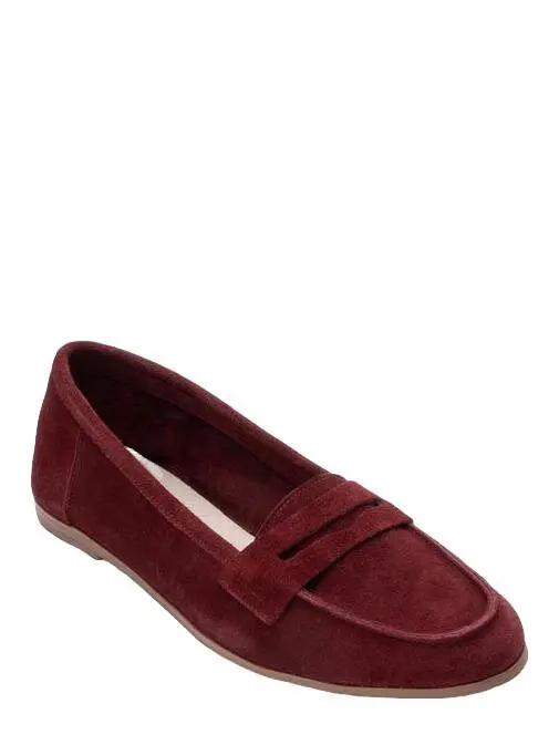 FOREVER & ALWAYS SHOES Dorothy Leather Loafer - Burgundy Suede Leather