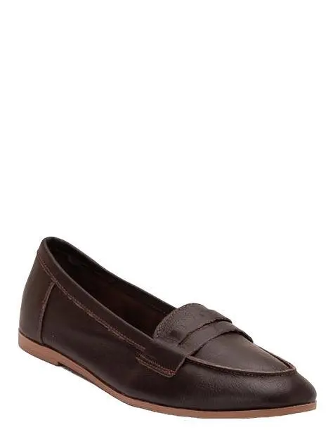 FOREVER & ALWAYS SHOES Dorothy Leather Loafer - Dark Brown Leather